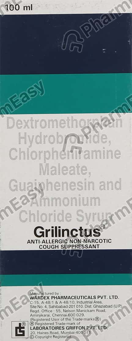 Grilinctus Syrup: Uses, Side Effects, Price, Dosage & More Info - PharmEasy