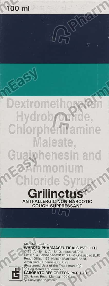 Grilinctus Bottle Of 100ml Syrup: Uses, Side Effects, Price & Dosage ...