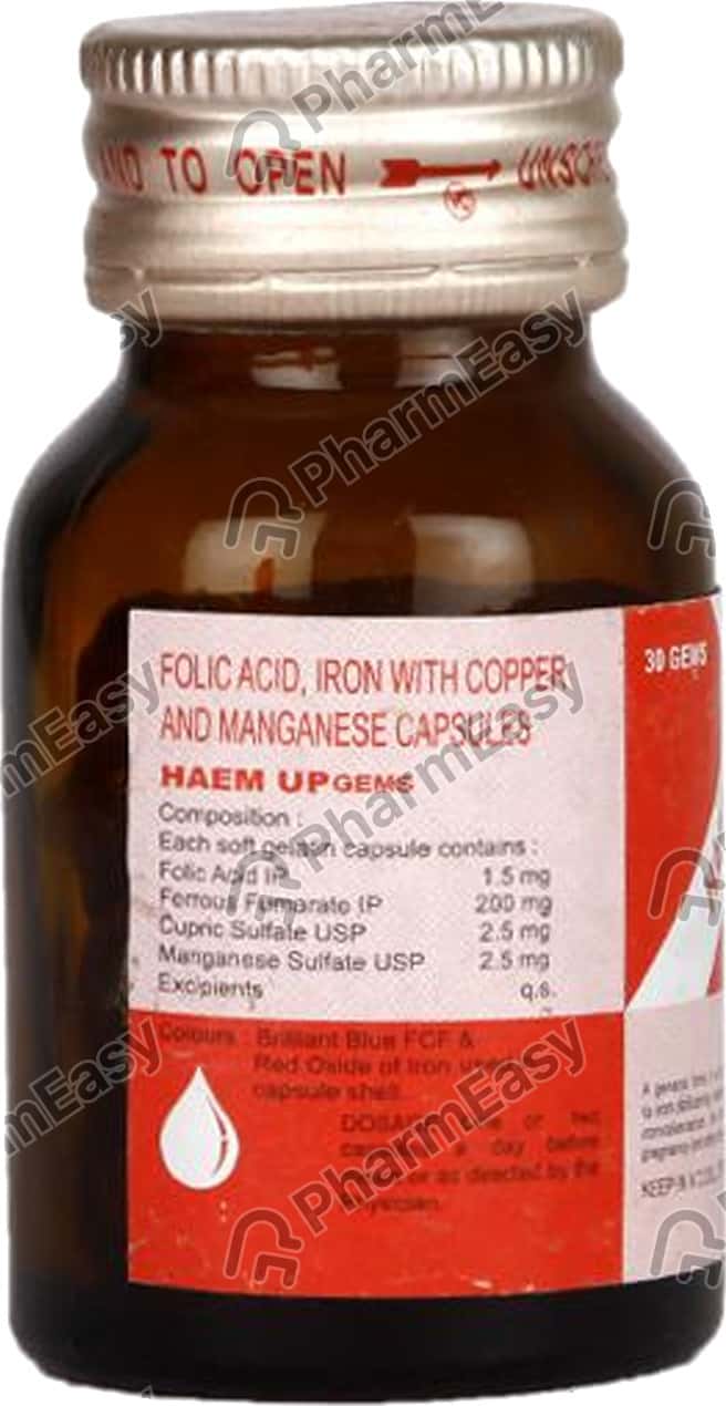 Buy Haem Up Plus Gems Strip Of 30 Capsules Online at Flat 15% OFF ...