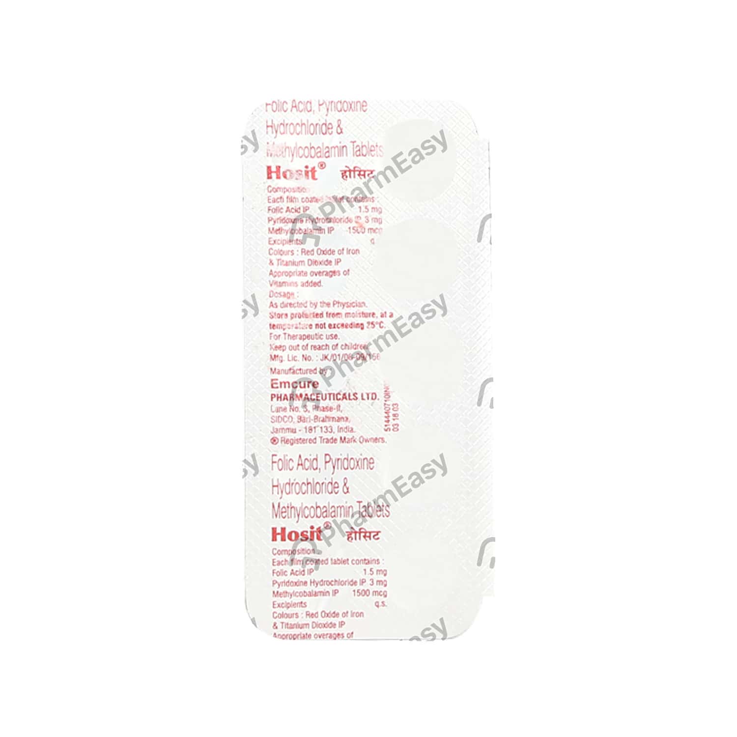 Buy Hosit Strip Of 10 Tablets Online at Flat 18% OFF* | PharmEasy