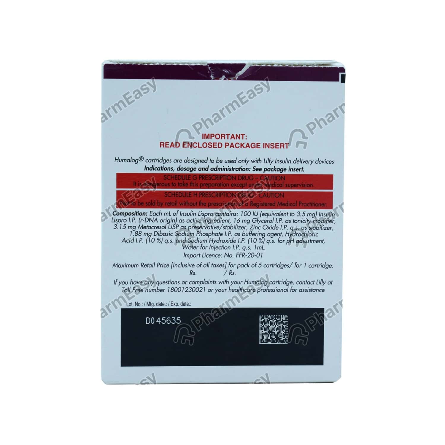 Humalog 100 IU Solution For Injection (3) - Uses, Side Effects, Dosage ...