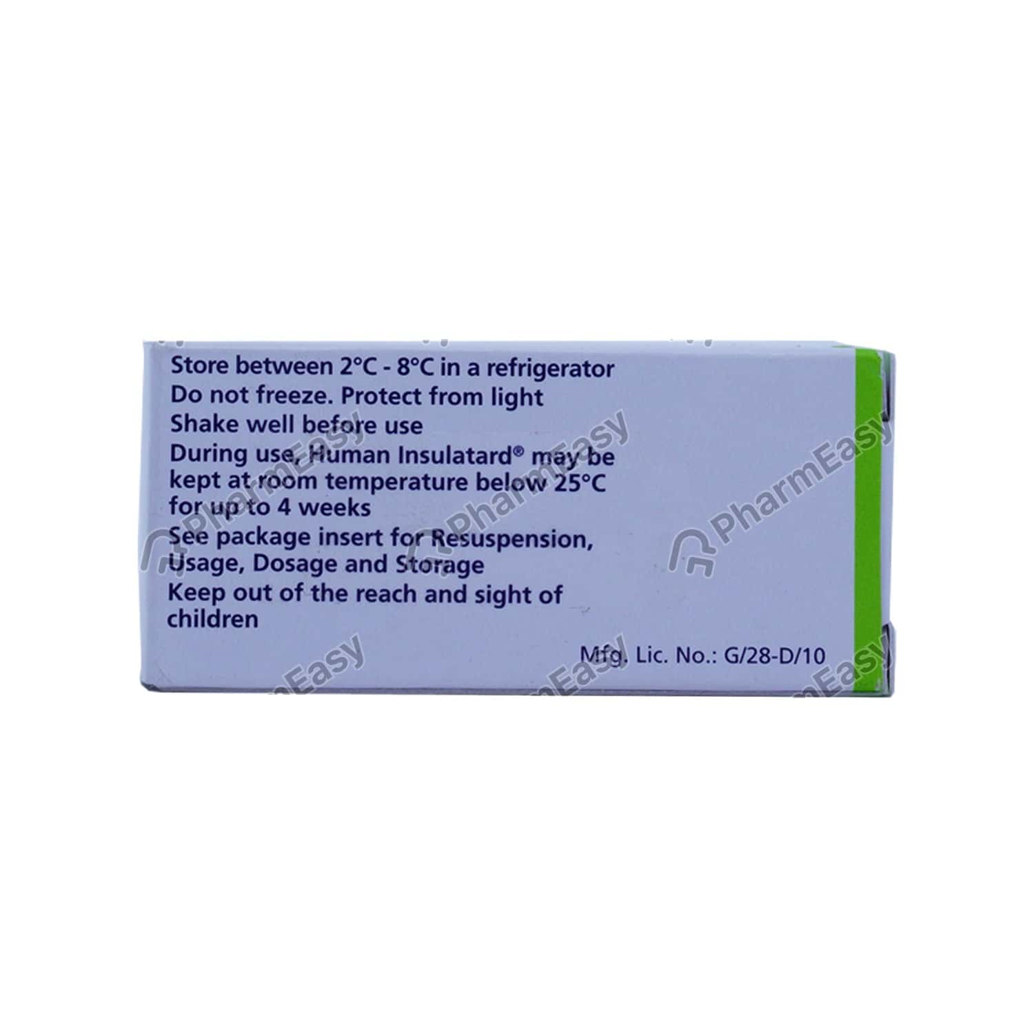 Human Insulatard 40 IU/ML Suspension For Injection (10) - Uses, Side Effects, Dosage ...