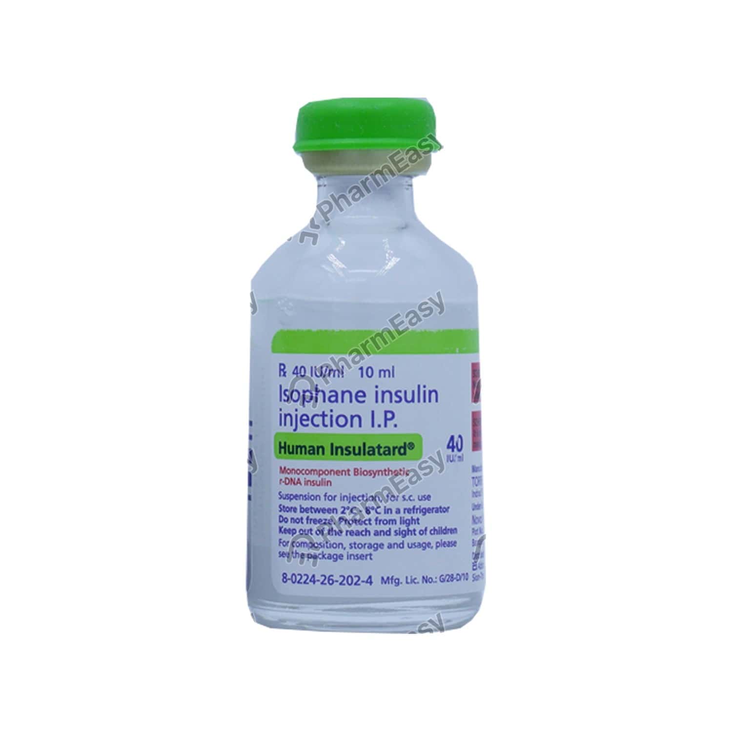 Human Insulatard 40 IU/ML Suspension For Injection (10) - Uses, Side Effects, Dosage ...