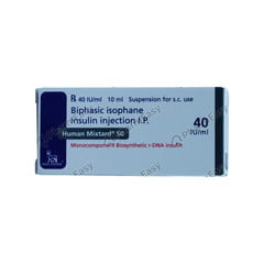 Human Mixtard 50/50 40iu Injection 10ml - Uses, Side Effects, Dosage ...