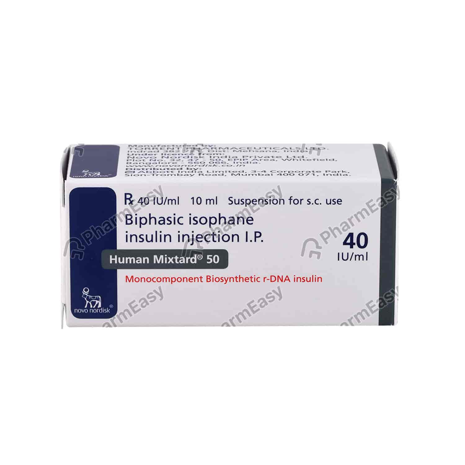 Human Mixtard 50/50 40iu Injection 10ml - Uses, Side Effects, Dosage ...