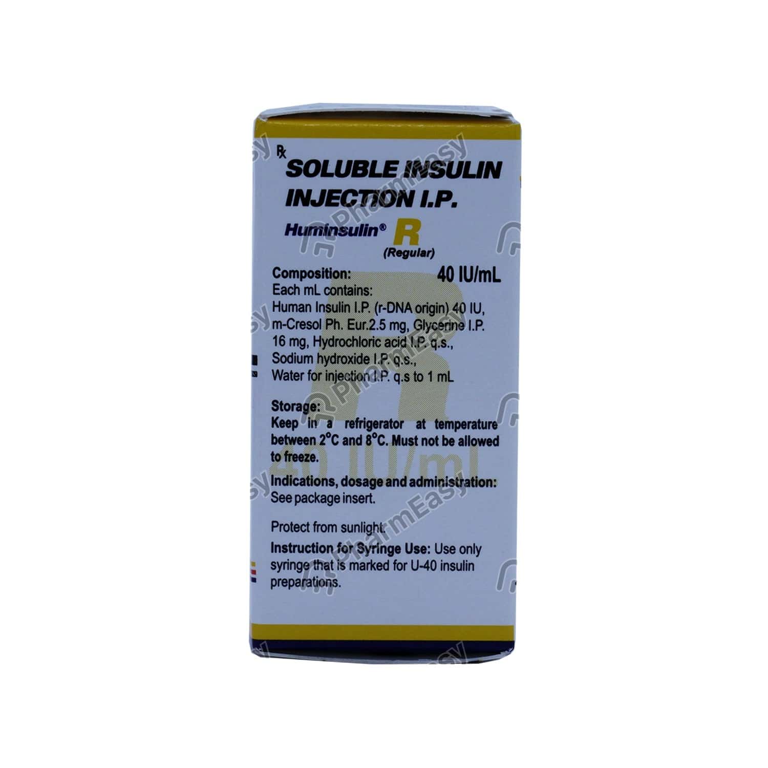 Huminsulin R 40 IU/ML Solution For Injection (10) - Uses, Side Effects, Dosage, Composition ...