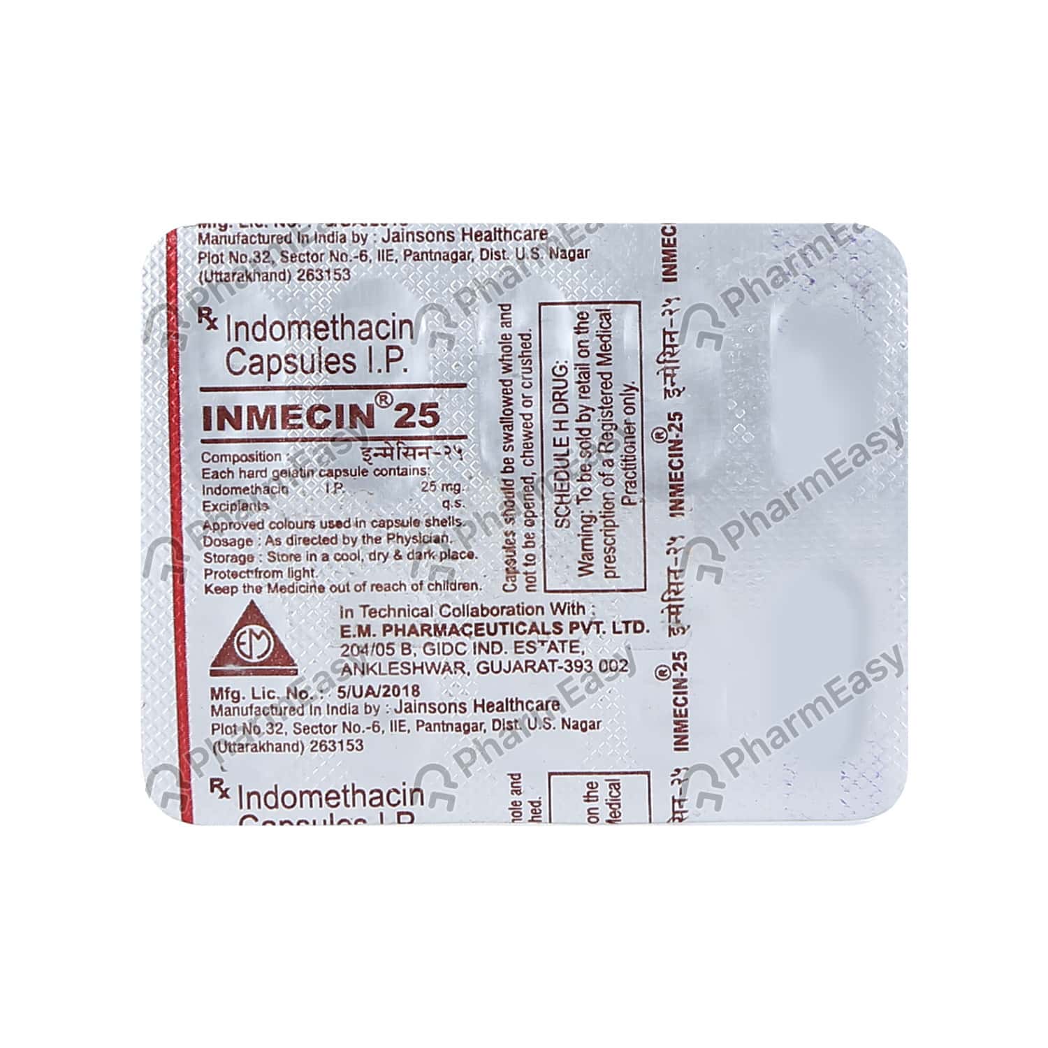 Buy Inmecin 25 MG Capsule (10) Online at Flat 18% OFF* | PharmEasy