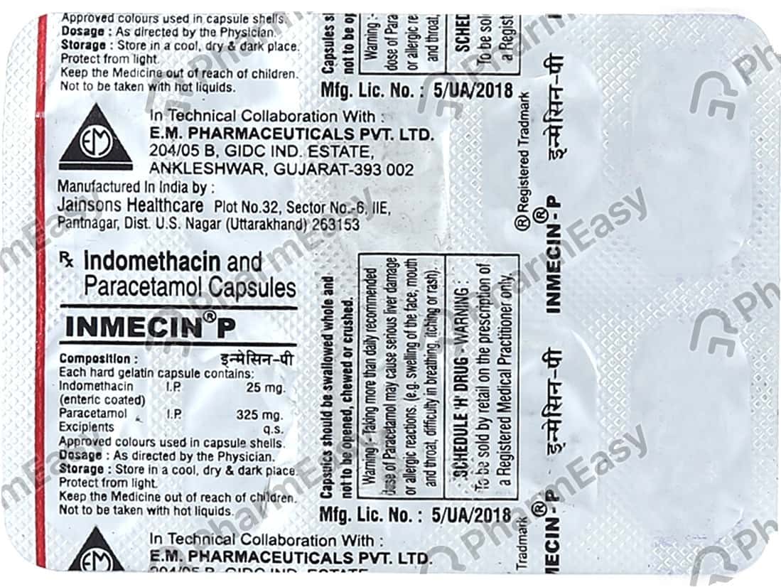Buy Inmecin P Strip Of 10 Capsules Online at Flat 15% OFF | PharmEasy