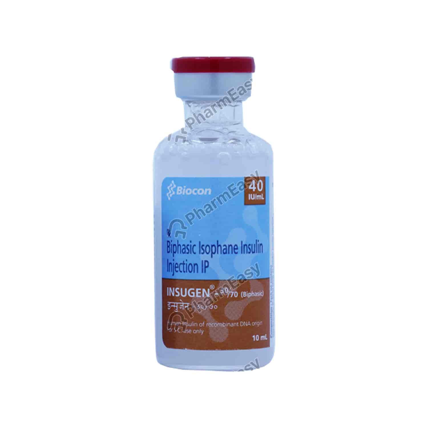 Insugen 30/70 40iu Injection 10ml - Uses, Side Effects, Dosage ...