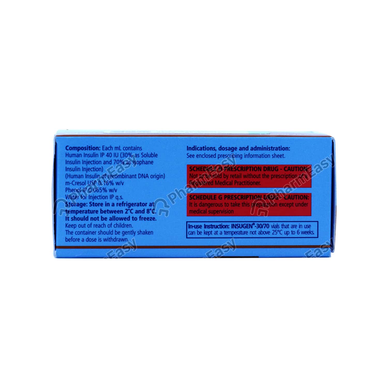 Insugen 30/70 40iu Injection 10ml - Uses, Side Effects, Dosage ...