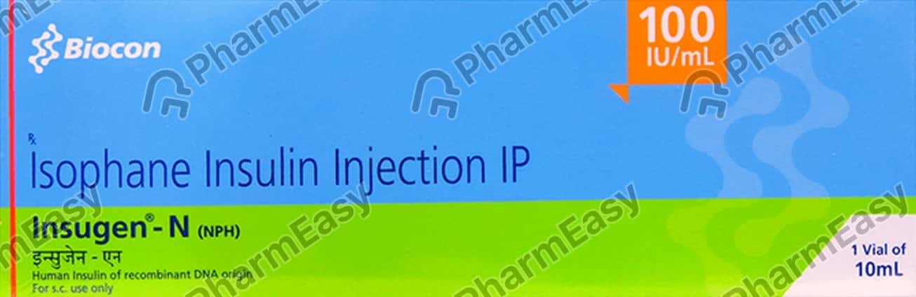 Insugen N 100 IU/ML Injection (10): Uses, Side Effects, Price & Dosage ...