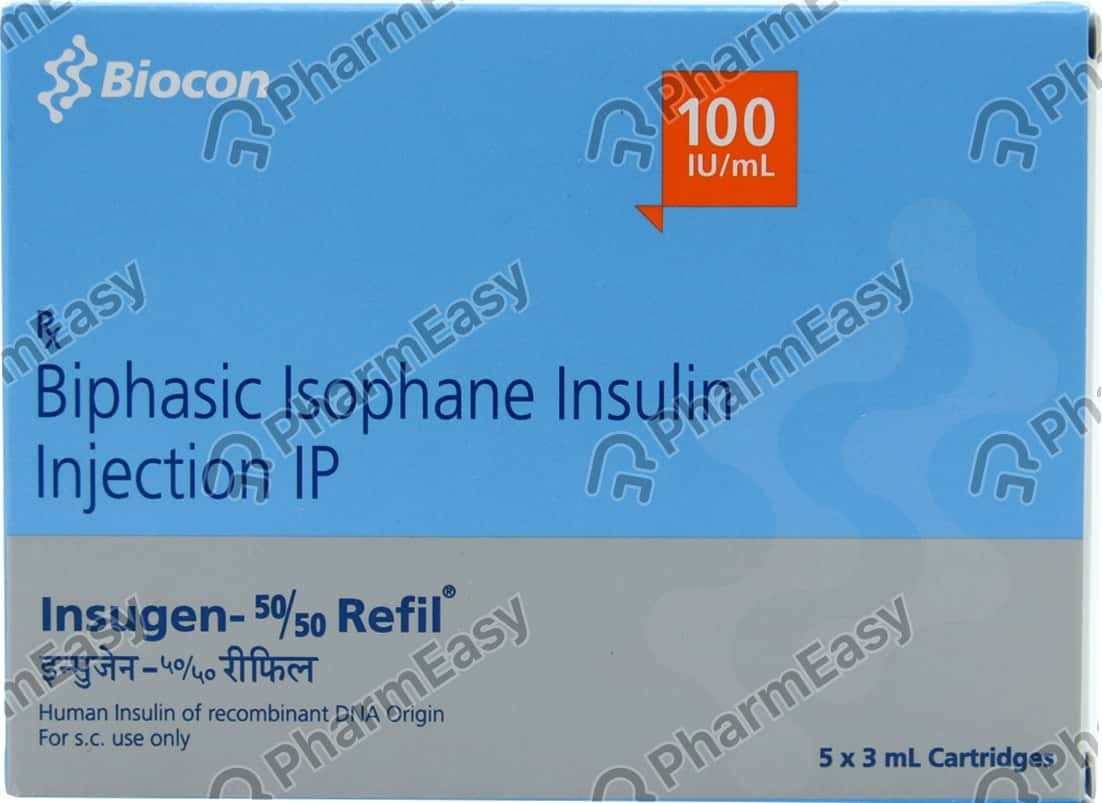Insugen Refil 100 IU/ML Suspension For Injection (3): Uses, Side ...