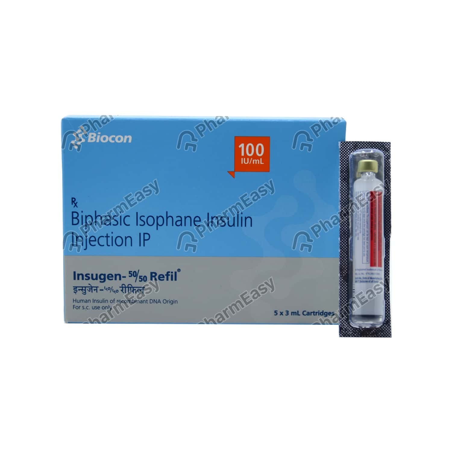 Insugen Refil 100 IU/ML Suspension For Injection (3) - Uses, Side ...