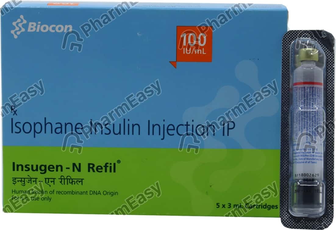 Insugen N 100 IU/ML Suspension For Injection (3): Uses, Side Effects, Price & Dosage | PharmEasy