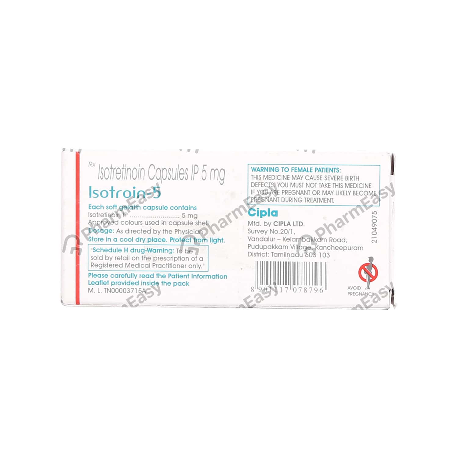 Isotroin 5 MG Capsule (10) - Uses, Side Effects, Dosage, Composition ...