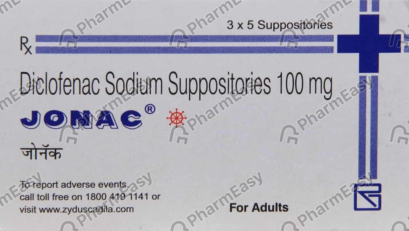 Jonac 100 MG Rectal Suppository (5): Uses, Side Effects, Price & Dosage ...