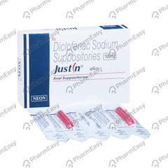 Justin 100 MG Rectal Suppository (5): Uses, Side Effects, Price ...