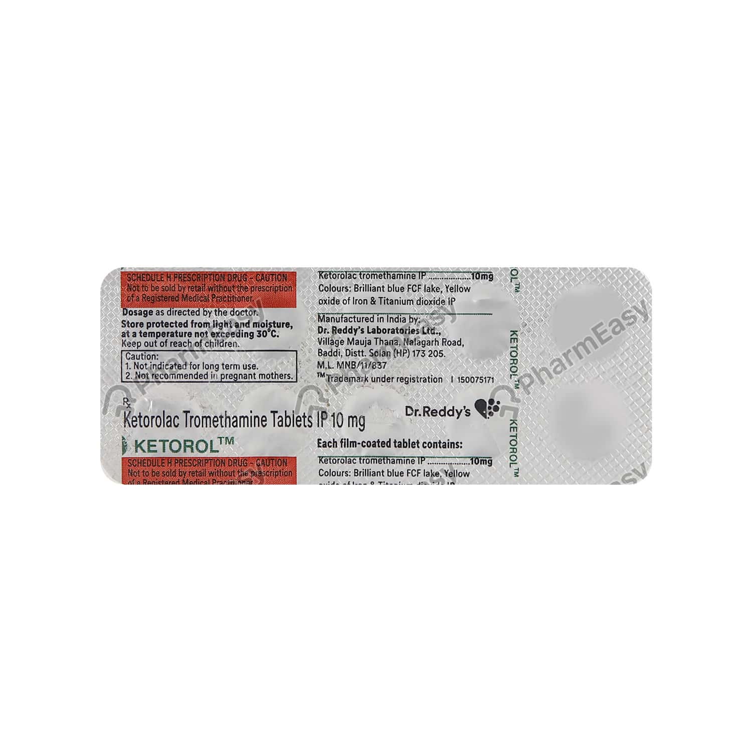 Buy Ketorol 10 MG Tablet (10) Online at Flat 18% OFF* | PharmEasy