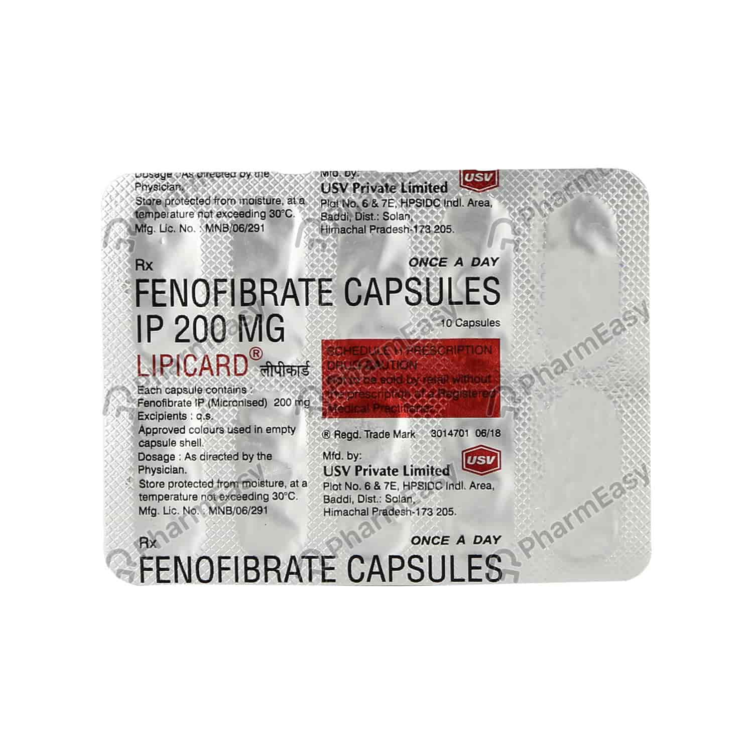 Buy Lipicard 200mg Capsule Online at Flat 18% OFF* | PharmEasy