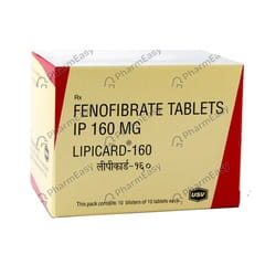 Lipicard 160 MG Tablet (10) - Uses, Side Effects, Dosage, Composition ...