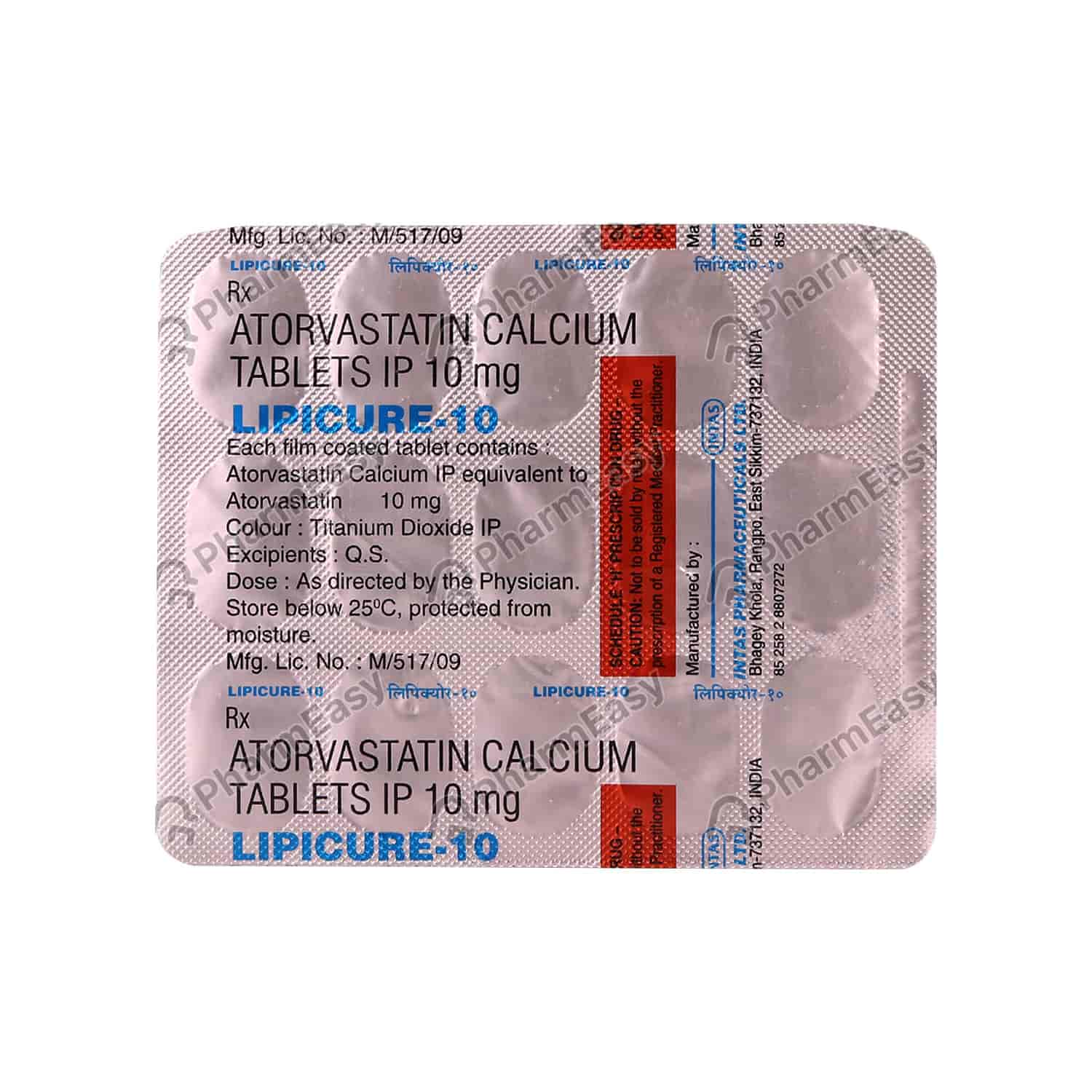 Lipicure 10mg Tab 15`S - Uses, Side Effects, Dosage, Composition ...
