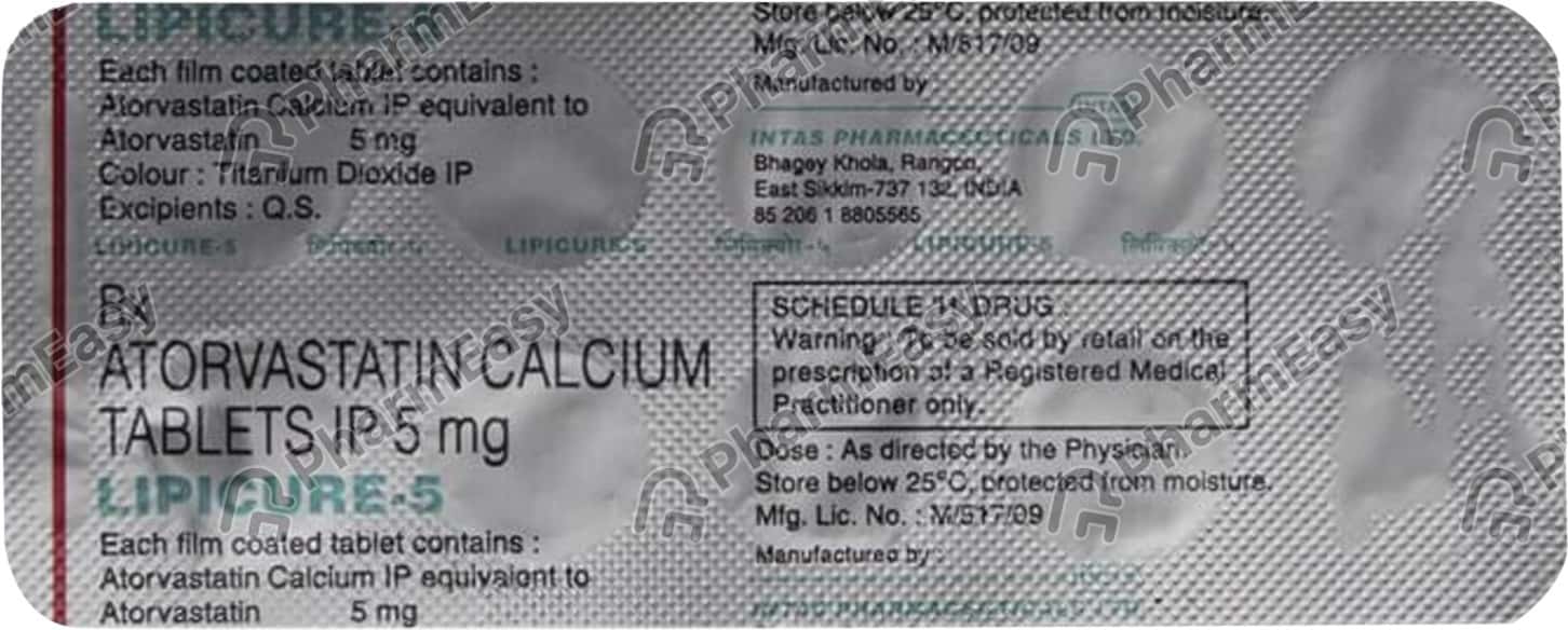 Lipicure 5 MG Tablet (10): Uses, Side Effects, Price & Dosage | PharmEasy