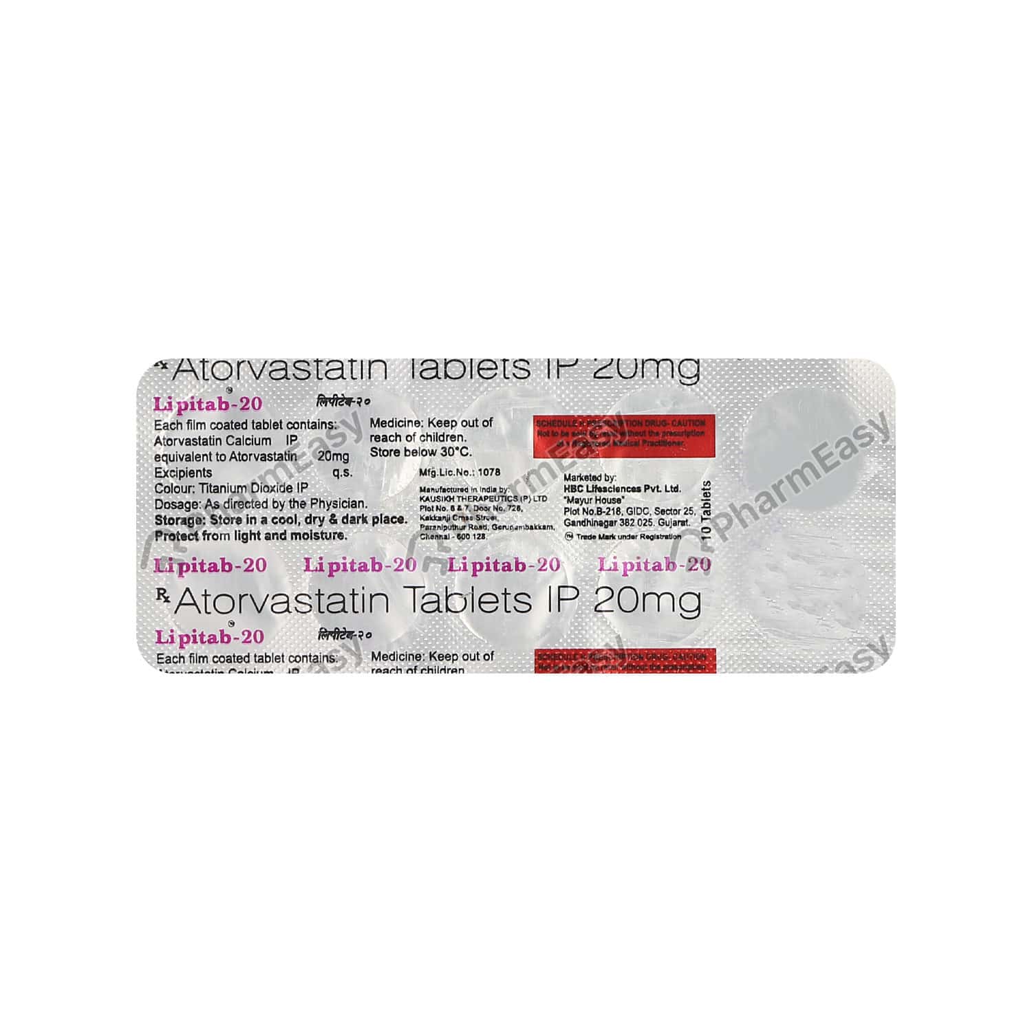 Lipitab 20 MG Tablet (10) - Uses, Side Effects, Dosage, Composition ...