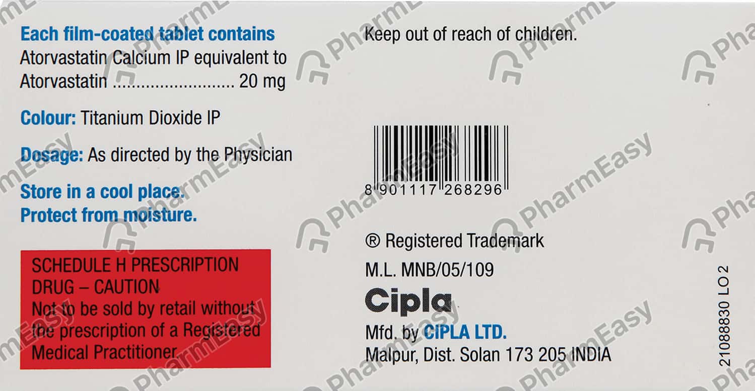 Lipvas 20 MG Tablet (10): Uses, Side Effects, Price & Dosage | PharmEasy