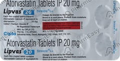 Lipvas 20 MG Tablet (10): Uses, Side Effects, Price & Dosage | PharmEasy