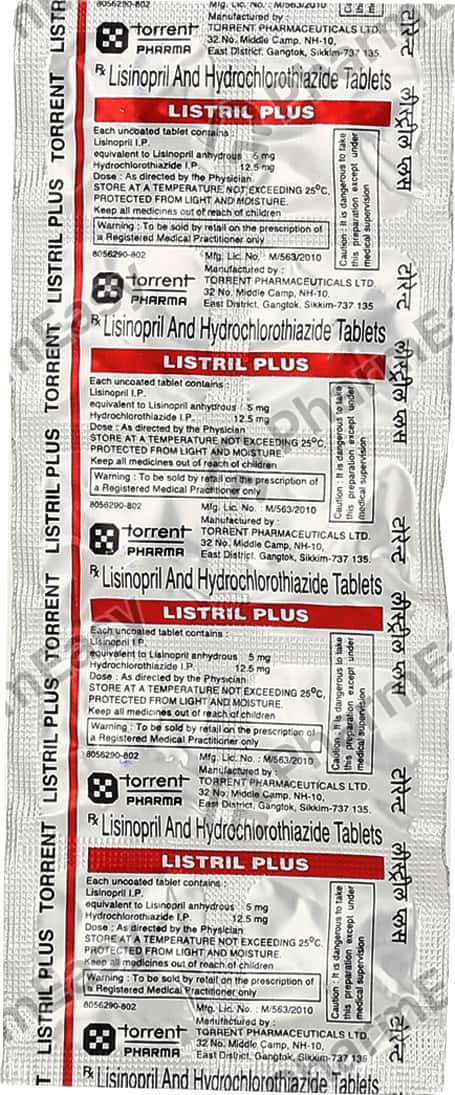Buy Listril Plus Strip Of 10 Tablets Online at Flat 15% OFF | PharmEasy