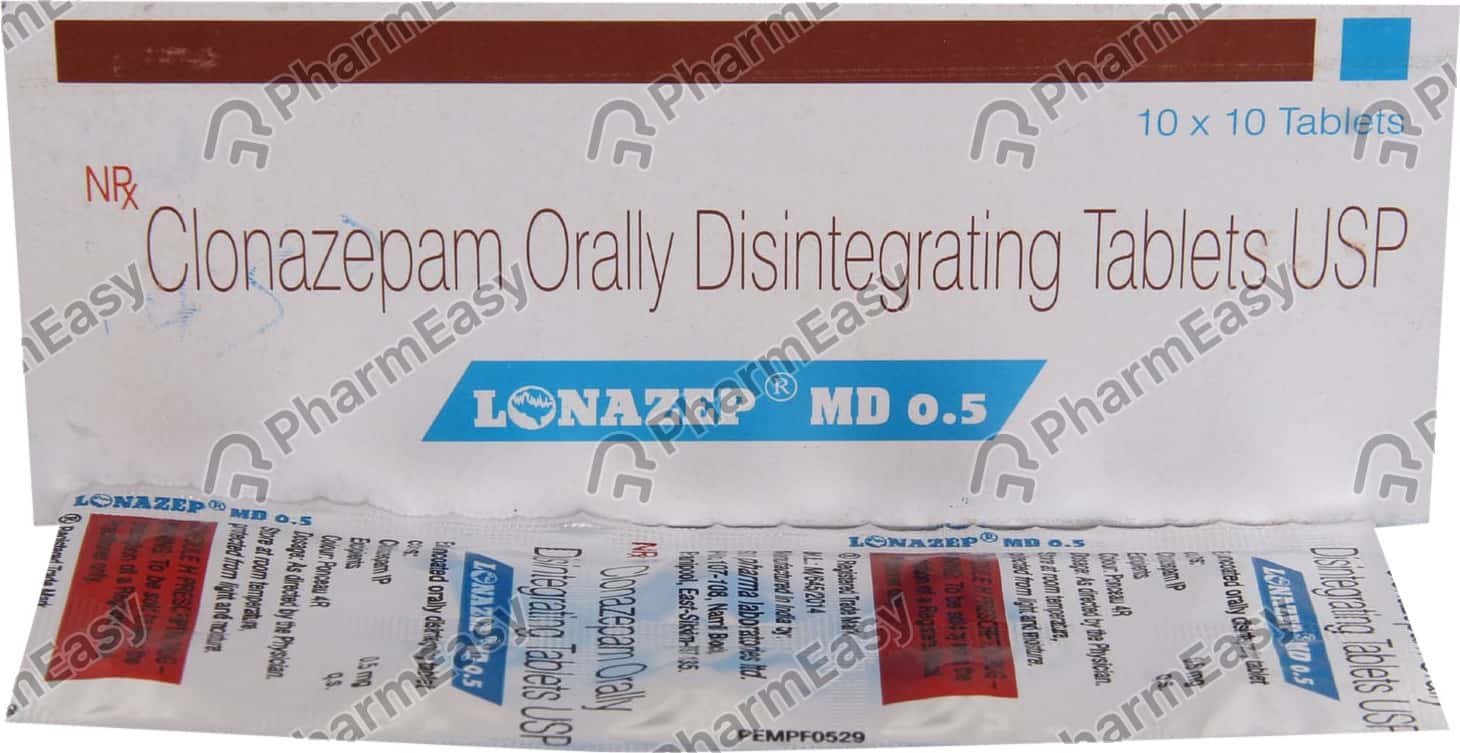 Lonazep Md 0.5 MG Tablet (10): Uses, Side Effects, Price & Dosage ...