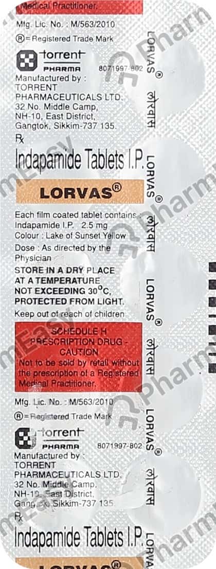 Lorvas 2.5 MG Tablet (10): Uses, Side Effects, Price & Dosage | PharmEasy