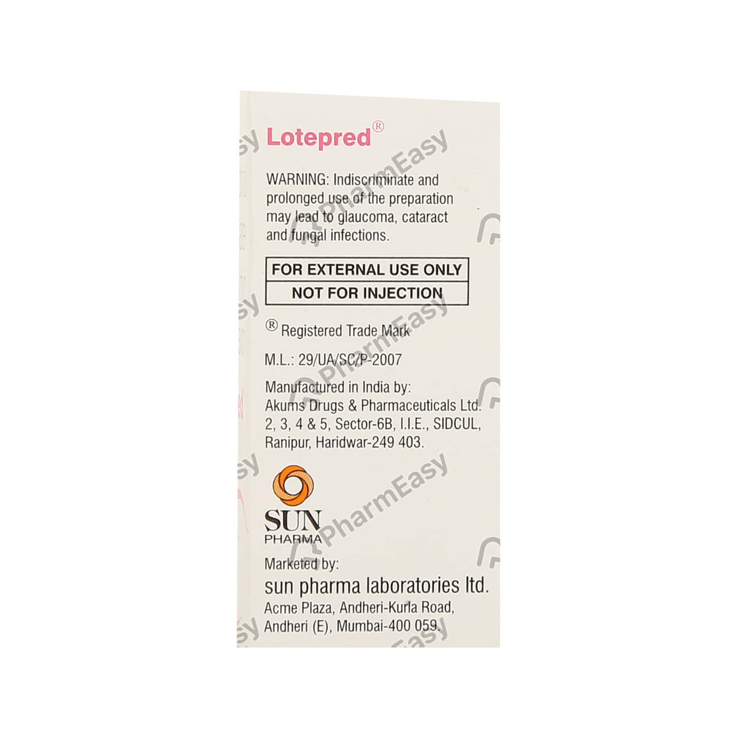 Lotepred 0.5 % Eye Drop (5) - Uses, Side Effects, Dosage, Composition ...