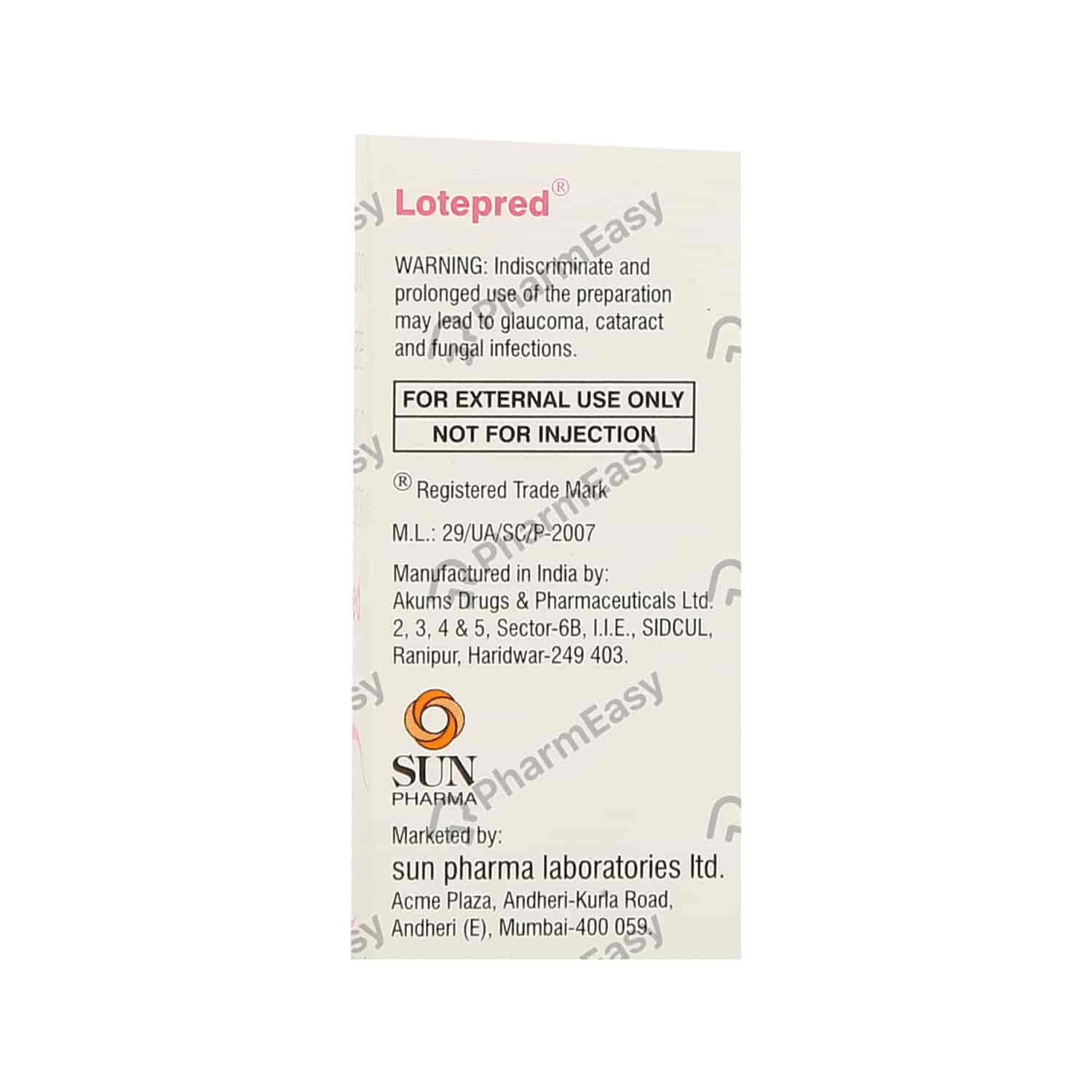 Buy Lotepred 0.5% Eye Drops 5ml Online at Flat 18% OFF* | PharmEasy