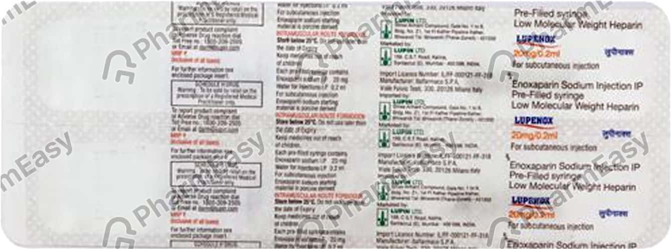 Lupenox 20 MG Injection (0.2): Uses, Side Effects, Price & Dosage ...
