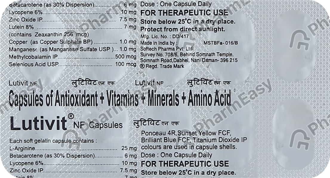 Buy Lutivit Nf Strip Of 10 Capsules Online at Flat 15% OFF | PharmEasy