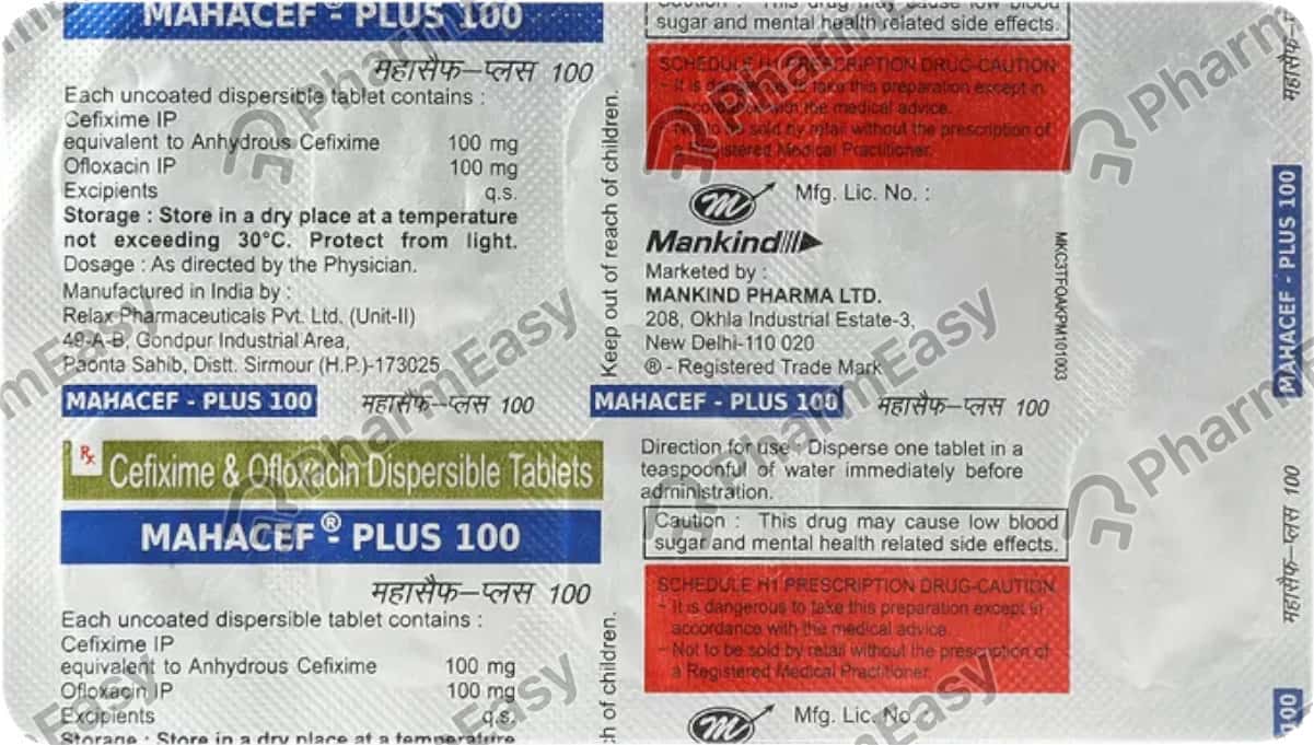 Mahacef Plus 100mg Strip Of 10 Tablets: Uses, Side Effects, Price ...