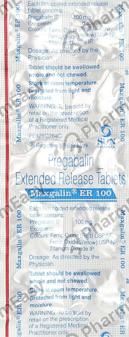 Maxgalin Er 100 MG Tablet (10): Uses, Side Effects, Price & Dosage ...