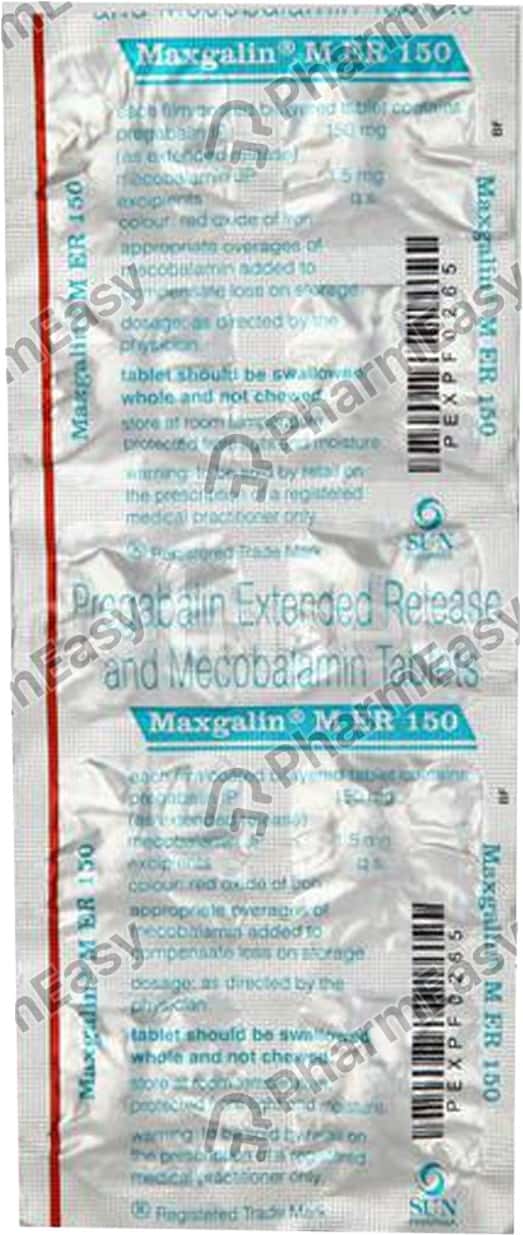 Buy Maxgalin M Er 150mg Strip Of 10 Tablets Online at Flat 15% OFF ...