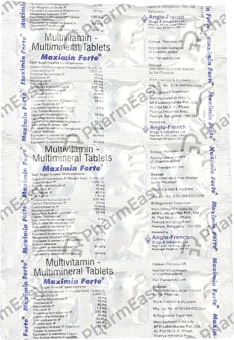 Buy Maximin Forte Strip Of 15 Tablets Online at Flat 15% OFF | PharmEasy