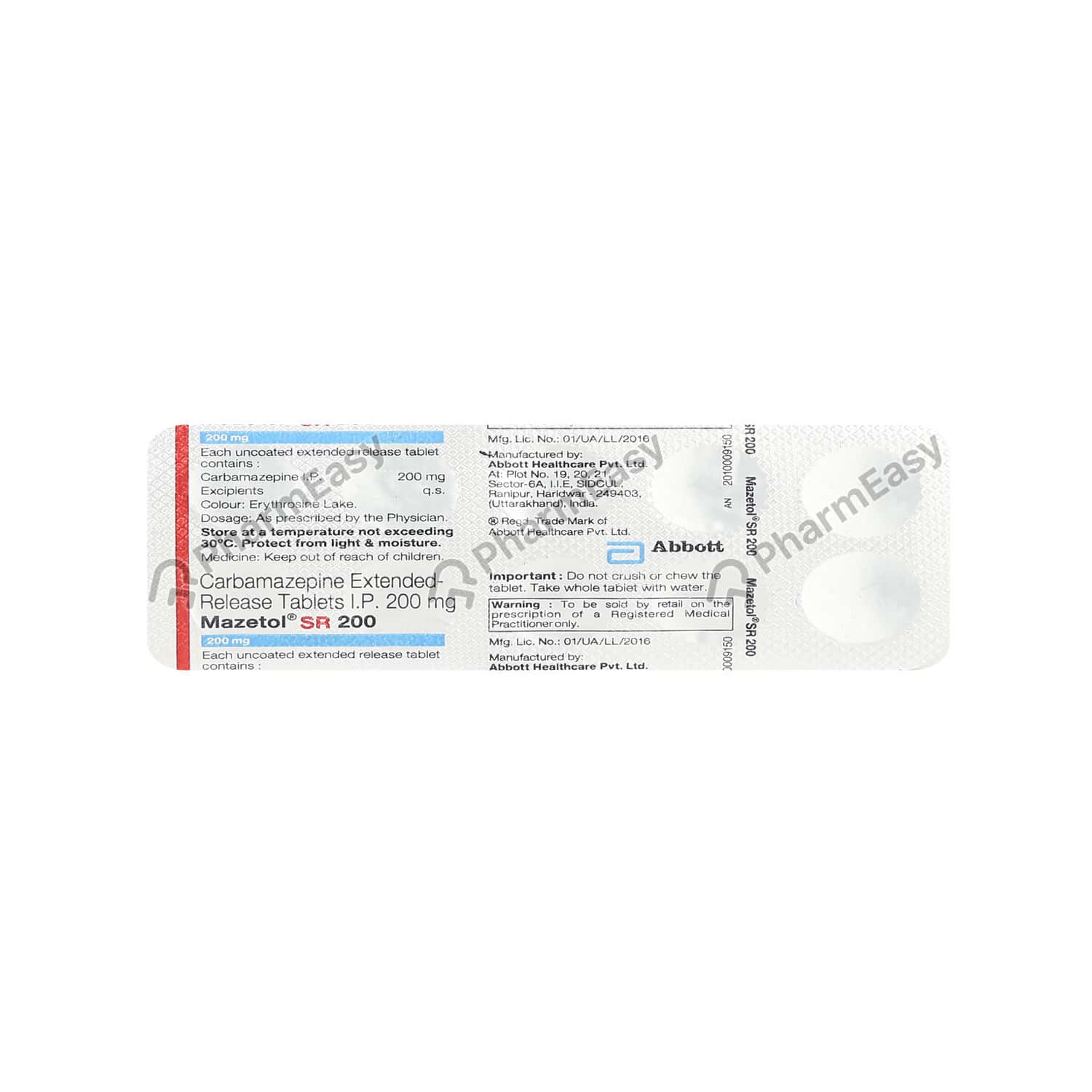 Buy Mazetol Sr 200 MG Tablet (10) Online at Flat 18% OFF* | PharmEasy