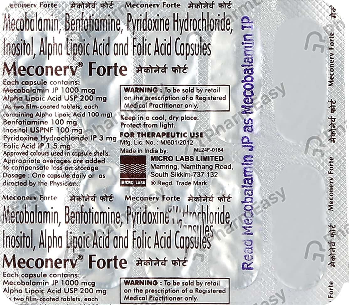 Buy Meconerv Forte Strip Of 10 Capsules Online at Flat 15% OFF | PharmEasy