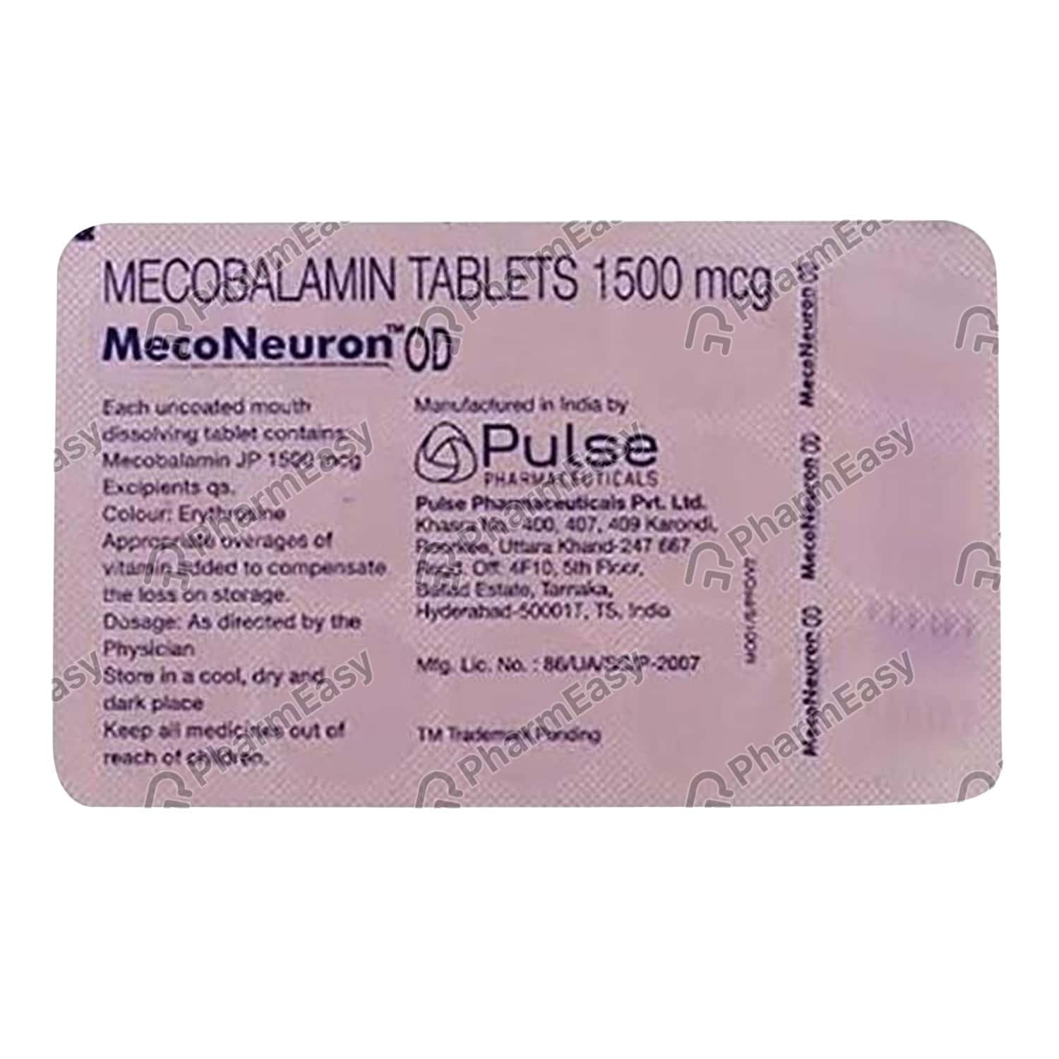Buy Meconeuron Od Tablet Online at Flat 18% OFF* | PharmEasy