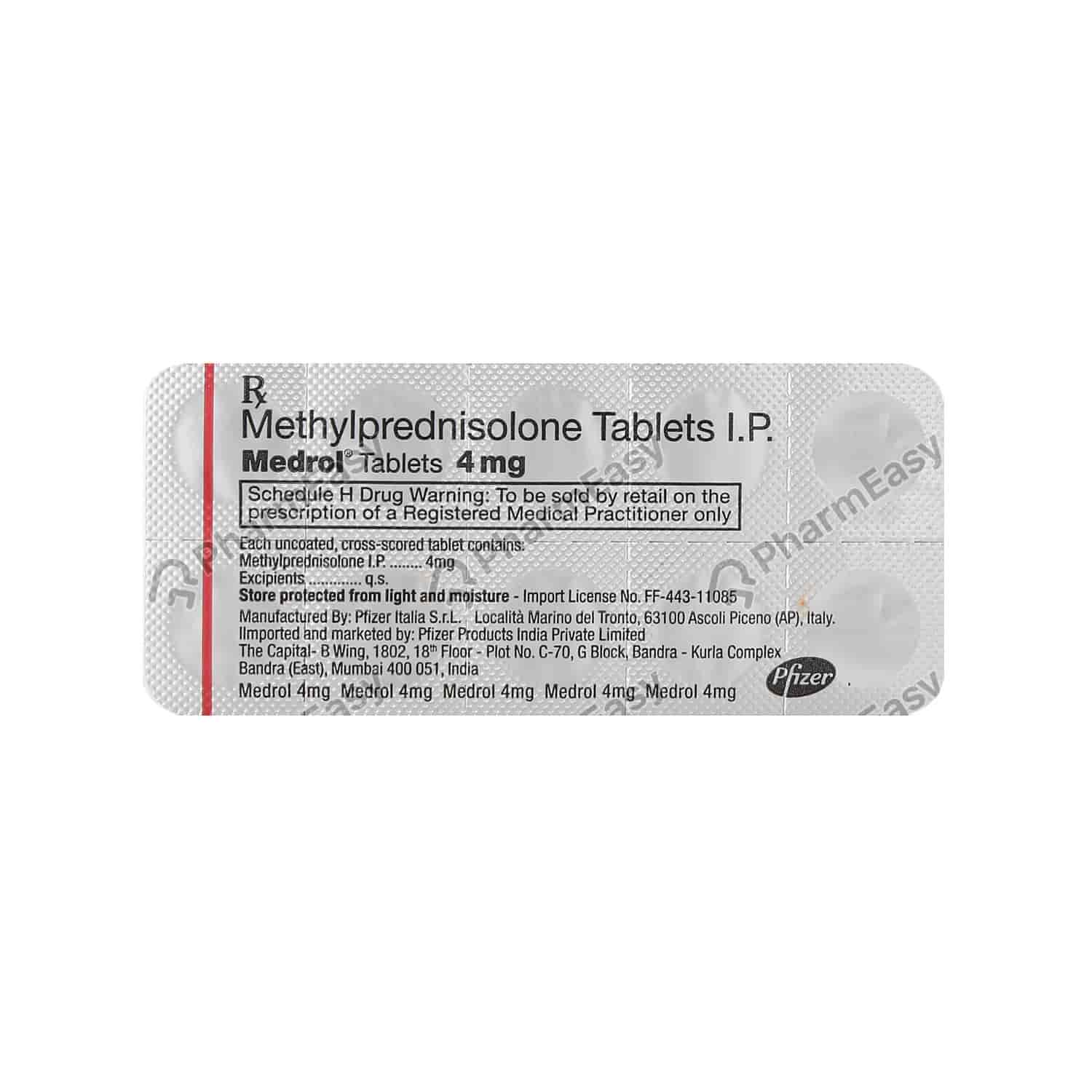 Medrol 4mg Tab - Uses, Side Effects, Dosage, Composition & Price ...