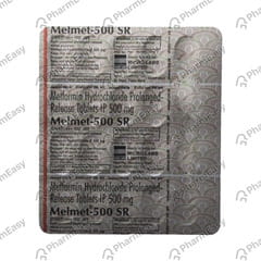 Melmet Sr 500 MG Tablet (10): Uses, Side Effects, Price & Dosage ...