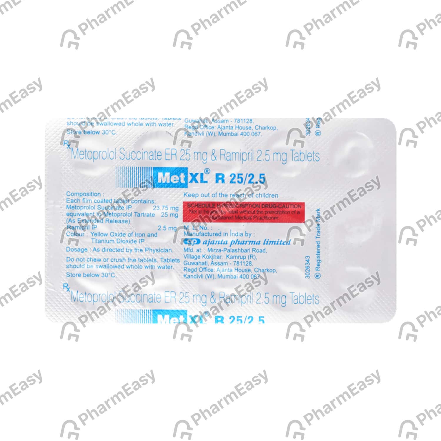 Met Xl R 25/2.5mg Tablets: Uses, Side Effects, Price & Dosage | PharmEasy
