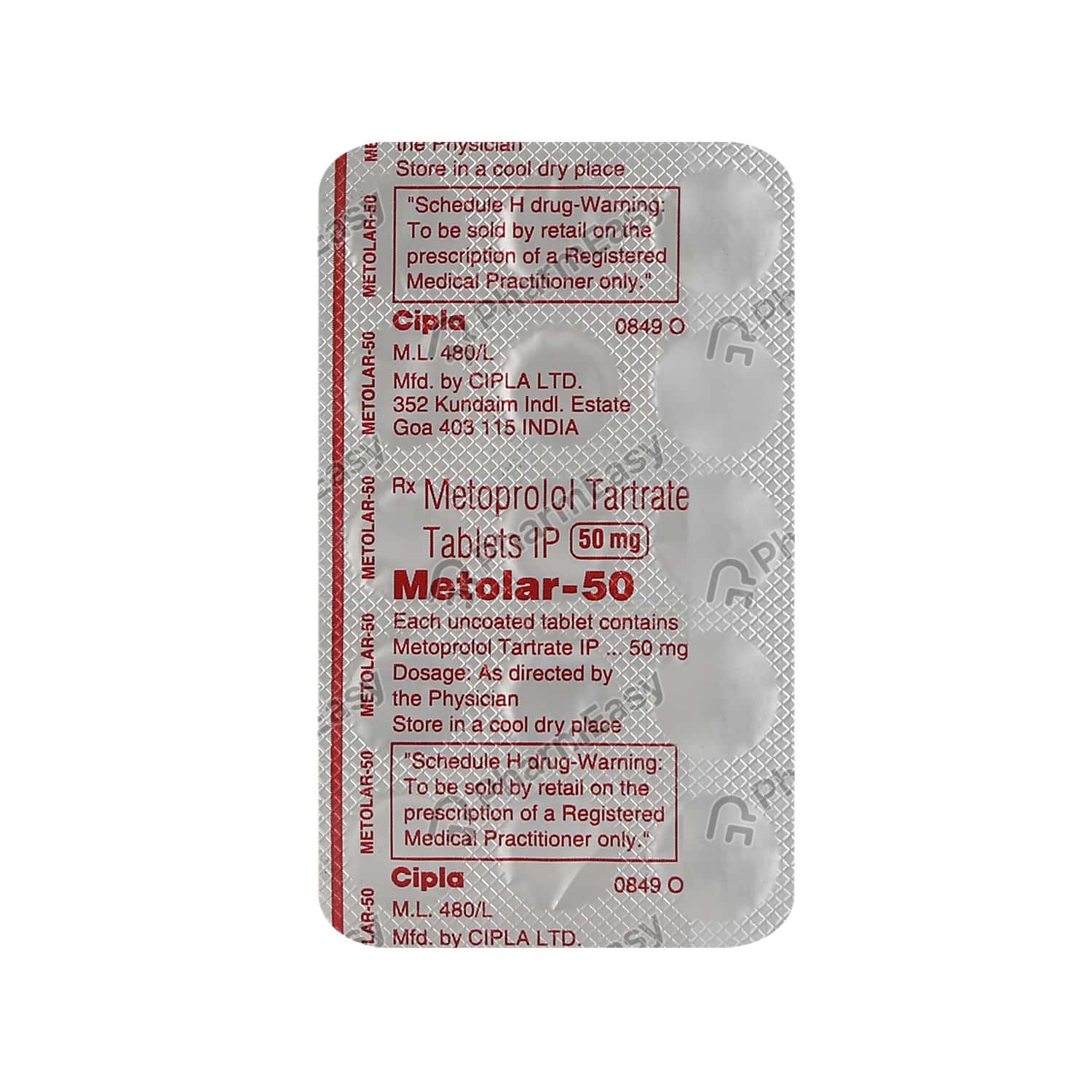 Metolar 50 MG Tablet (15) - Uses, Side Effects, Dosage, Composition ...