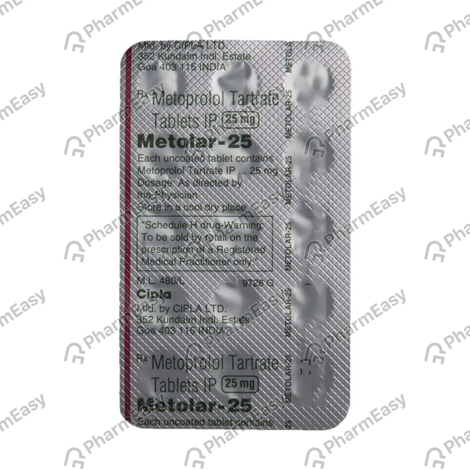 Buy Metolar 25 MG Tablet (10) Online at Flat 15% OFF | PharmEasy
