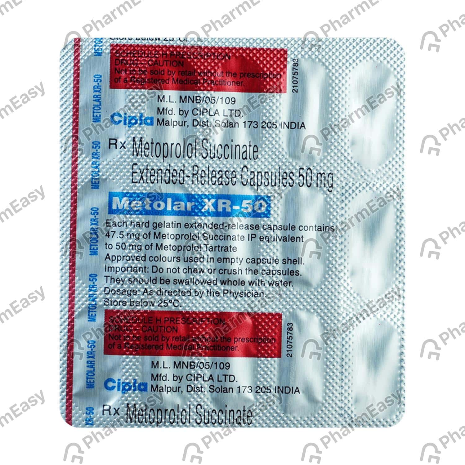 Metolar Xr 50 MG Capsule (10): Uses, Side Effects, Price & Dosage ...