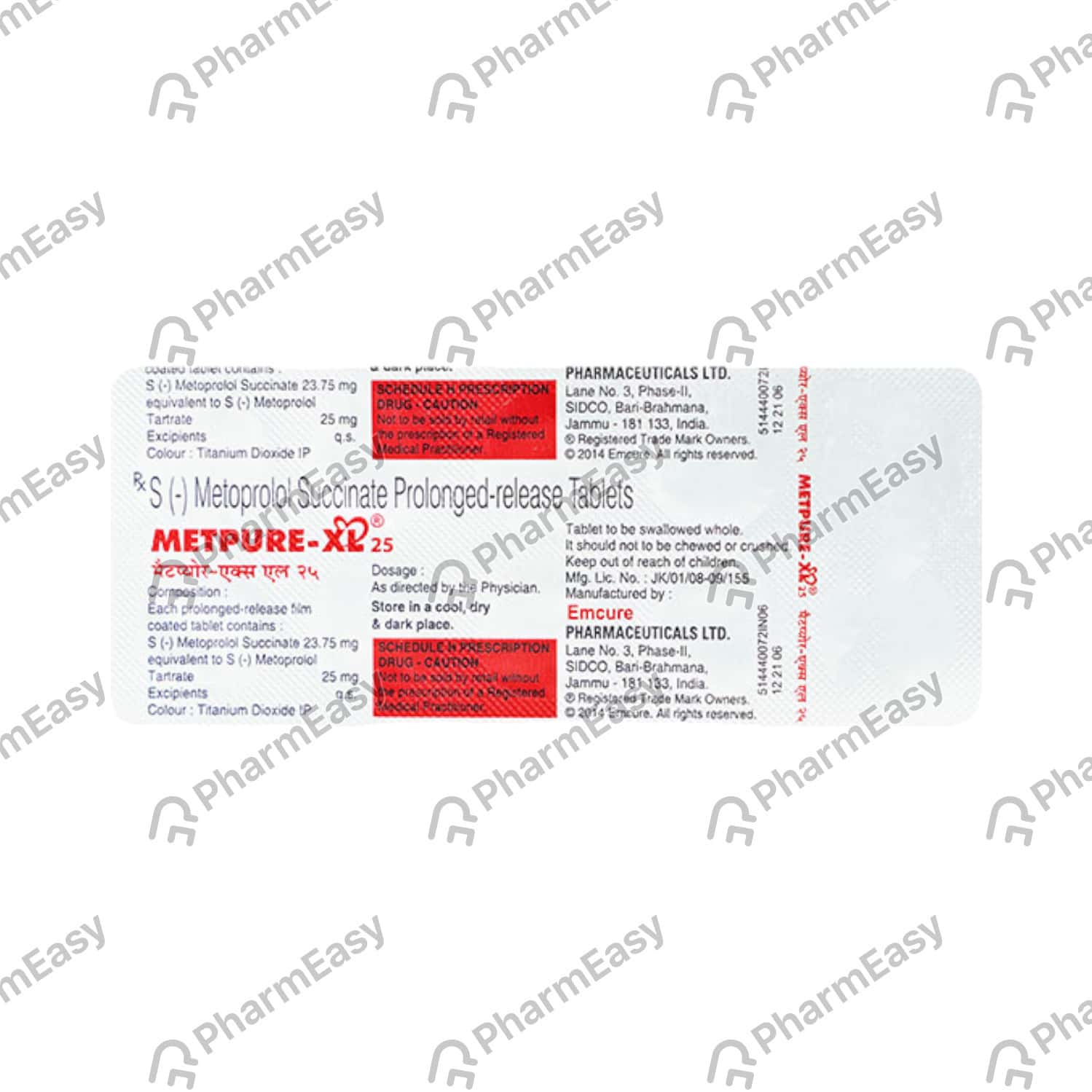 Metpure Xl 25 MG Tablet (30): Uses, Side Effects, Price & Dosage ...